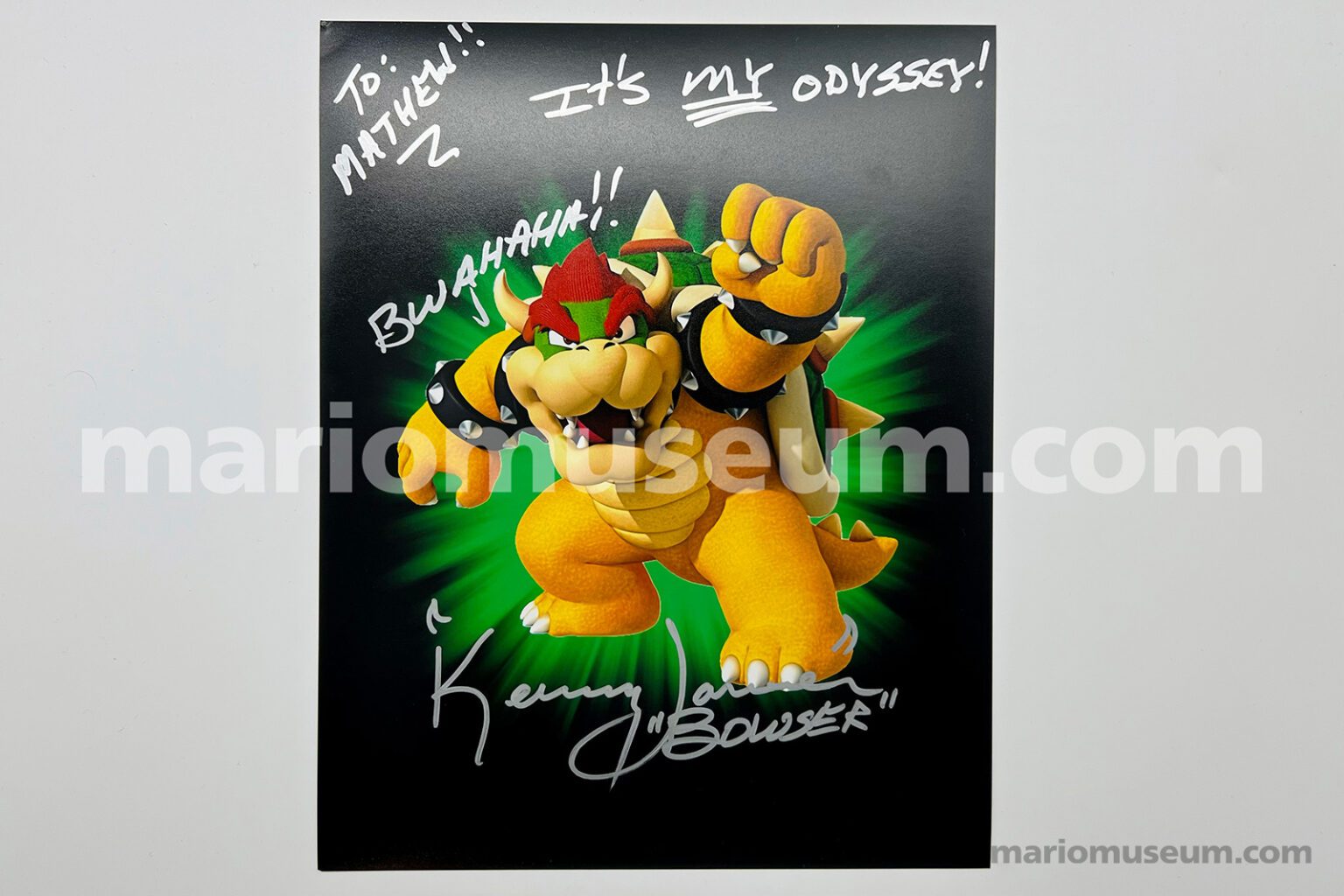 Kenny James Autograph (Bowser voice actor) - Mario Museum